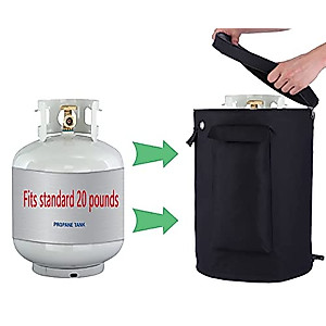 SIRUITON 600D Heavy Duty Propane Tank Cover Fits Standard 20 lb Tank Cylinder, Upgrade Stable Tabletop Feature，UV and Weather Resistant ,Ventilated with Storage Pocket