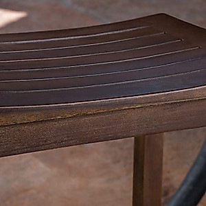 Christopher Knight Home Amantani Outdoor Acacia Wood Counter Stools, 2-Pcs Set, Mahogany Brown