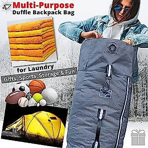 Backpackio Laundry Backpack Duffle | XL Heavy Duty Laundry Bag | Military Style