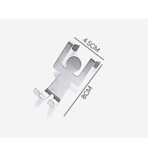 DOITOOL Over The Door Hook Stainless Steel Metal Door Hanger Cartoon People Shape Heavy-Duty Organizer for Coat, Towel, Bag, Robe Silver 4pcs
