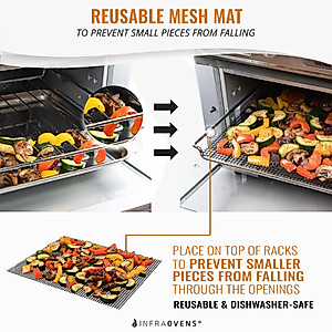 Reusable Liners for Toaster Oven Air Fryer 9 x 11 Accessories Compatible with Breville, Black & Decker, Cuisinart, Emeril Lagasse + More, Perforated Non-Stick Mats for Baking, Cooking, Oven Rack