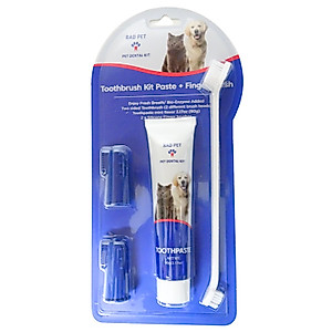 RadPet Advanced Dental Hygiene Kit for Cats & Dogs - Complete Oral Care with Toothbrush, Enzymatic Toothpaste, Dental Wipes, & Water Additive Vet Formulated Pet Toothpaste Kit