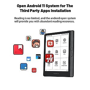 Meebook E-Reader M7 | 6.8' Eink Carta Screen | 300PPI Smart Light | Android 11 | Ouad Core Processor | Out Speaker | Support Google Play Store | 3GB+32GB Storage | Micro-SD Slot | Gray