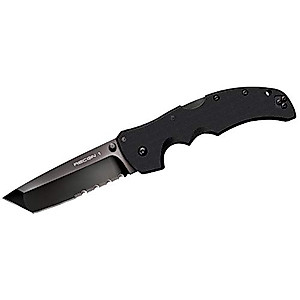 Cold Steel Recon 1 Series Tactical Folding Knife with Tri-Ad Lock and Pocket Clip - Made with Premium CPM-S35VN Steel, Tanto Half Serrated
