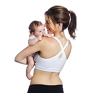 Rumina Racerback Hands Free Pump&Nurse Nursing Bra for Pumping. Perfect for Breastfeeding Pumps by Spectra, Medela, Lansinoh, etc., Nude L