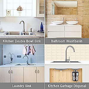 Cinsda Flexible P Trap Kit Fits 1 1/2" or 1 1/4" Double Bowl Sink Drain, Expandable All In One Sink Drain Pipe for Kitchen, Bathroom, Restroom