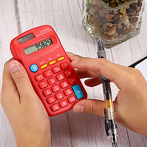 PATIKIL Basic Calculator, 8 Digit LCD Display Calculator 4 Function Small Desktop Calculator Battery Powered Handheld Calculator for Home Office, Black