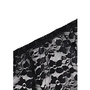 PERAMBRY Women's lace sexy garter belt stockings garter belt mesh suspenders (garter belt only sold)（Lace black xl）