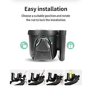 YEEJA 2in1 Stroller Accessories Bottle Holder with Phone Holder.Multiple uses Such as Phone Holder for Bike，Bike Cup Holder，Wheelchair Accessories.