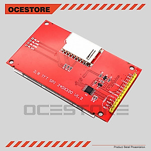 OCESTORE ILI9341 2.8" SPI TFT LCD Display Touch Panel 240X320 Module with PCB 5V/3.3V STM32 with Touch
