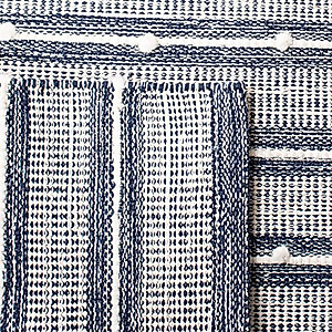 SAFAVIEH Striped Kilim Collection 2' 3" x 5' Navy / Blue STK513N Handmade Flatweave Cotton Entryway Living Room Foyer Bedroom Accent Rug