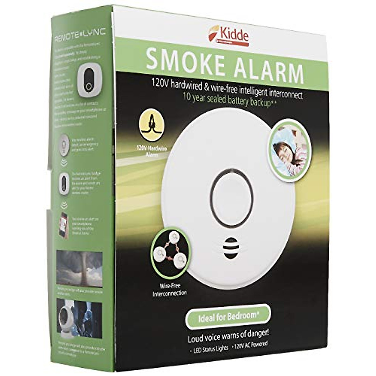 Kidde Wireless Smoke Detector, 10-Year Battery, Voice Alerts, Photoelectric Sensor Wire-Free Smoke Alarm