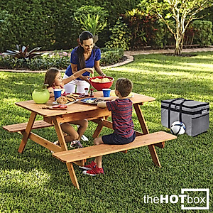 The HOT Box Insulated Food Delivery Bag - Premium Quality Bag for Hot and Cold Food for Uber Eats DoorDash Instacart Postmates Groceries Restaurants - XXL Sized Excellent for Catering - 23"x14"x15"