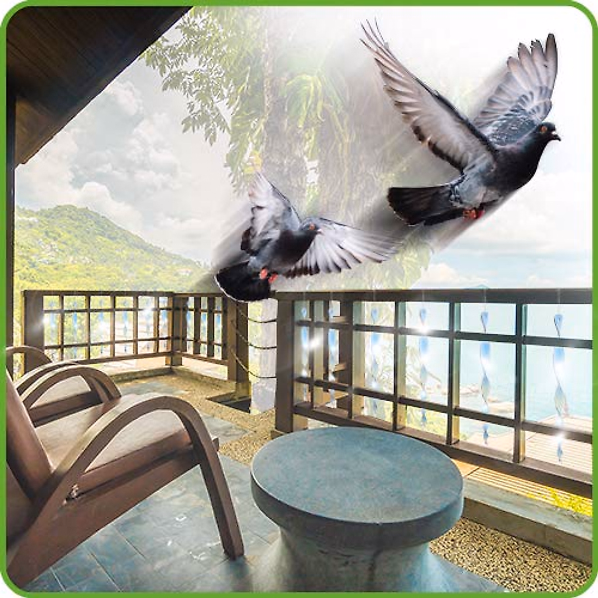 De-Bird Bird Scare Rods - Bird Repellent Woodpecker & Pigeon Deterrent Outdoor Spinning Repeller Device for Garden or Yard