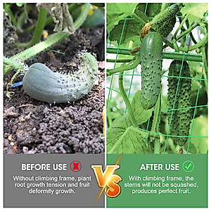 2 PCS Cucumber Trellis for Climbing Plants Outdoor, Garden Trellis for Raised Bed Garden,Vegetable Grow Supports with Climbing Net for Tomato Bean Squash, Grape Zucchini (2PCS)
