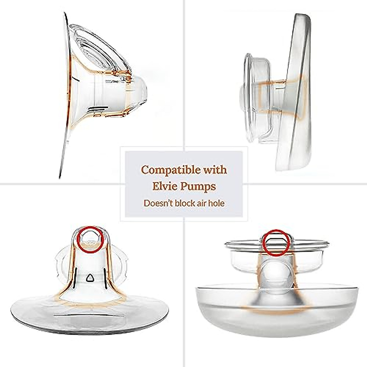 Flange Inserts for Breast Pumps; Convert 24mm Flange to 17mm; Medela, Spectra, Elvie Stride, Willow Go, Momcozy, Mom Cozy, Ainsir, Iapoy, Hygeia, Mommed, Motif, Tsrete, Ikare, Zomee (2pcs, 17mm)
