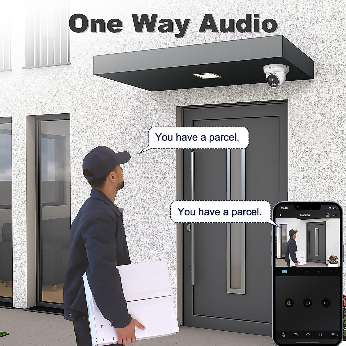 Anpviz 5MP IP PoE Dome Security Camera with Mic/Audio, Turret Camera Outdoor with Human Detection, IP66 Weatherproof, 98FT Night Vision, 2.8mm Wide Angle, Full Metal (U Series)