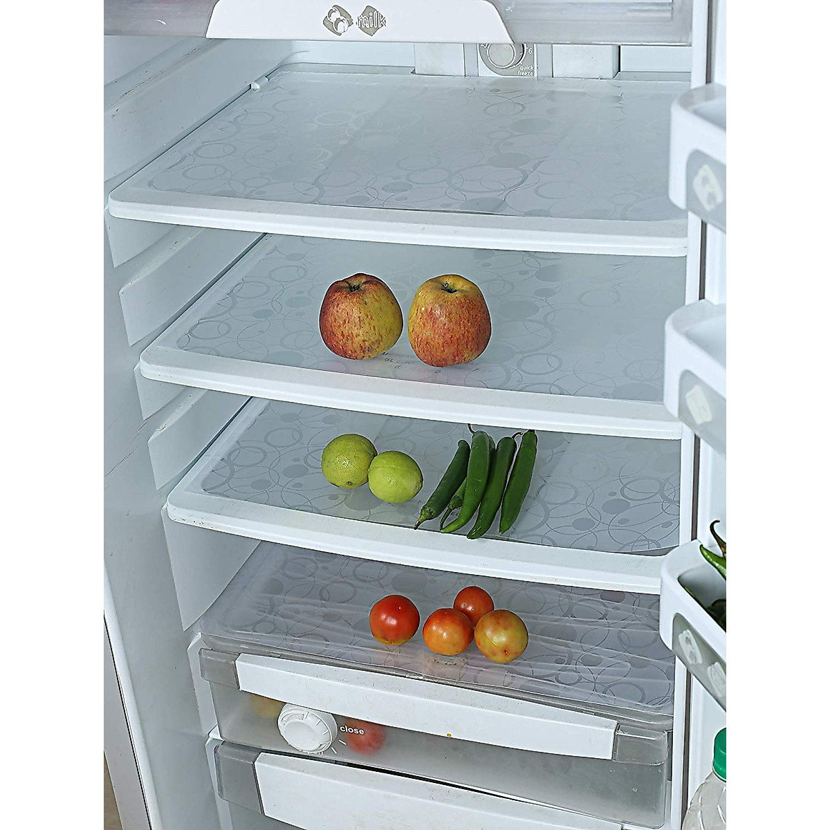 Kuber Industries Pvc 6 Pieces Fridge Mat Set (White) -Ctktc6968