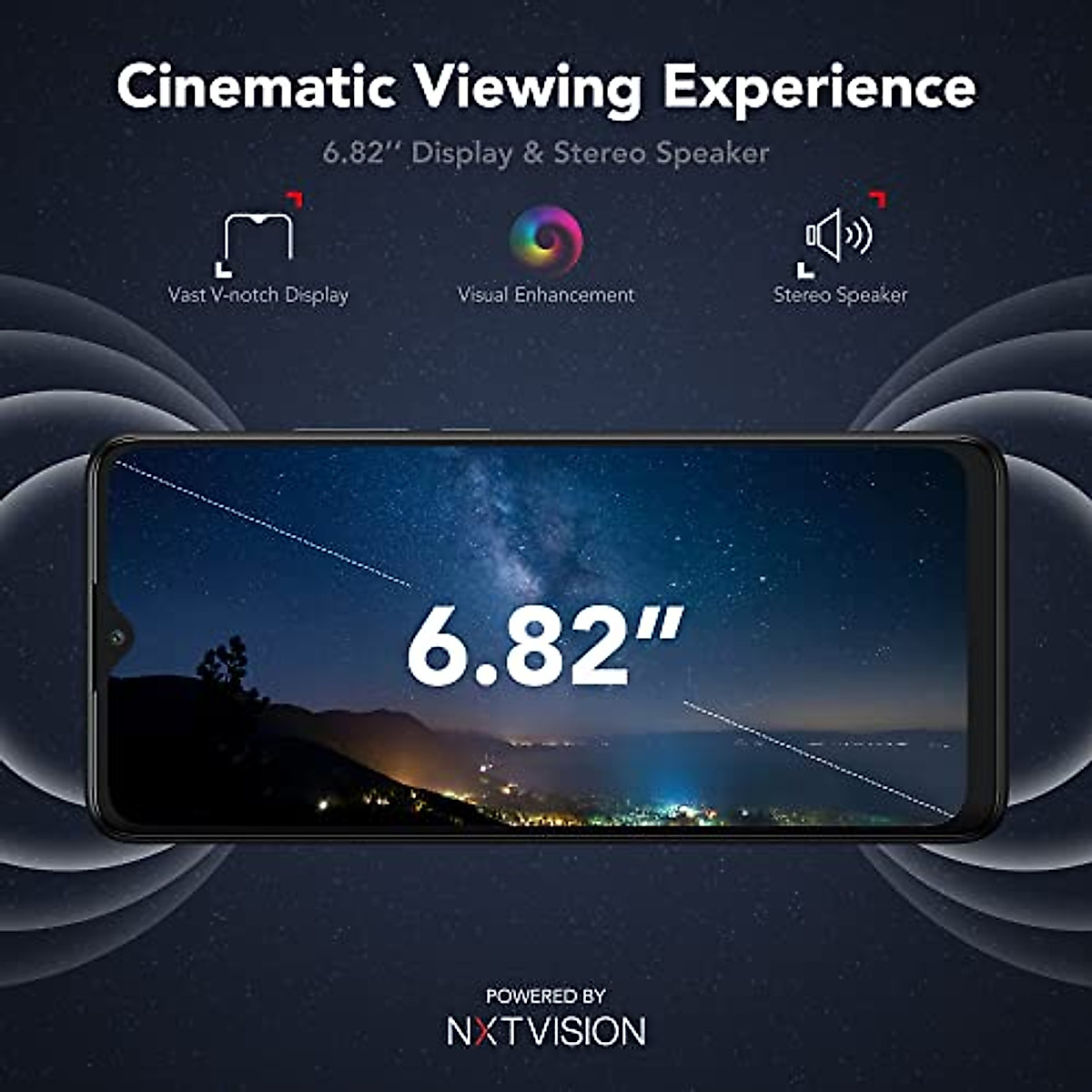 TCL 30XL Unlocked Cell Phone, 6GB + 64GB, 6.82 inch Display, 5000mAh, Smartphone Android 12, 50MP Rear+13MP Front Camera, US Version, Dual Speaker, Night Mist (No 5G)