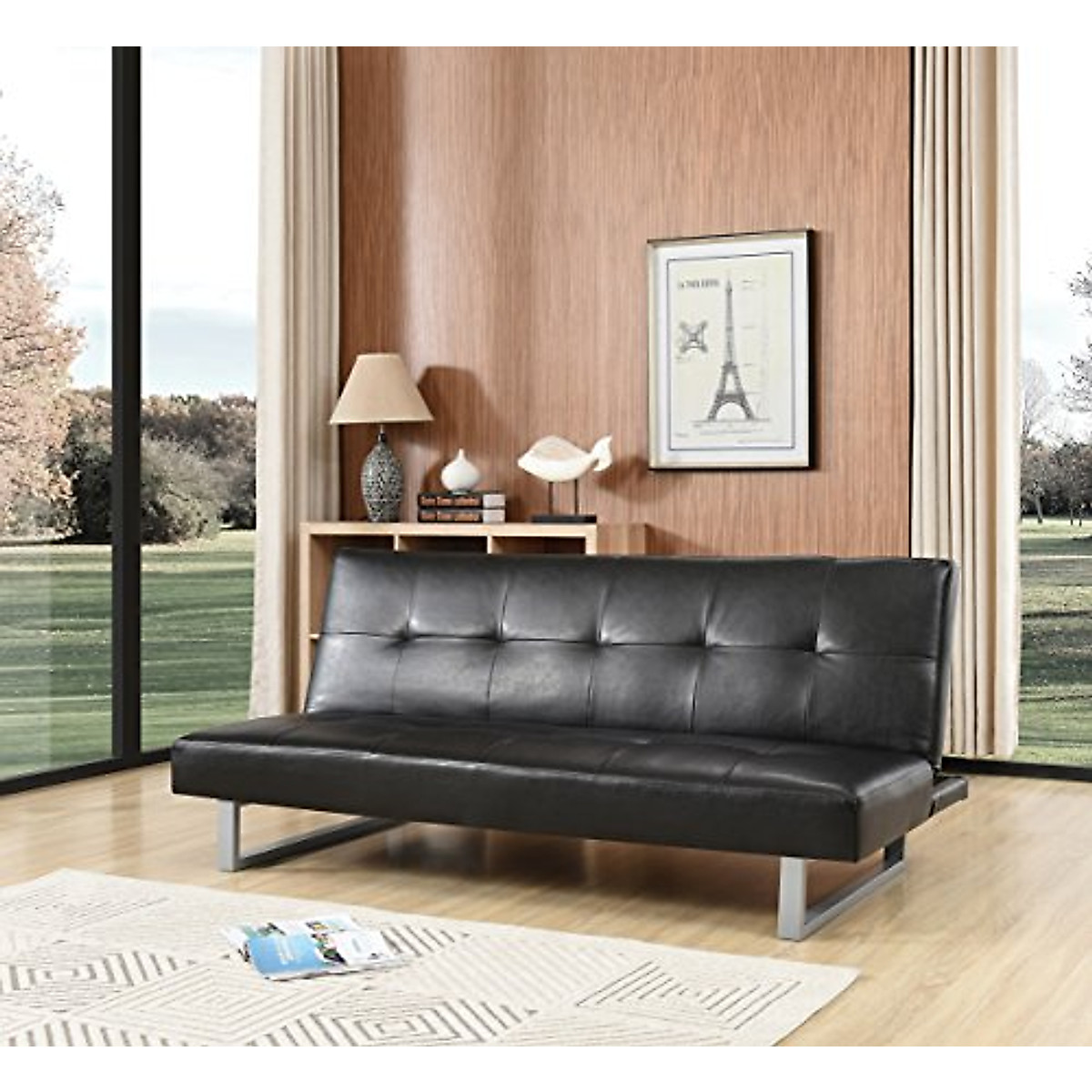 Glory Furniture G116-S Klik Klak Sofa Bed, Black