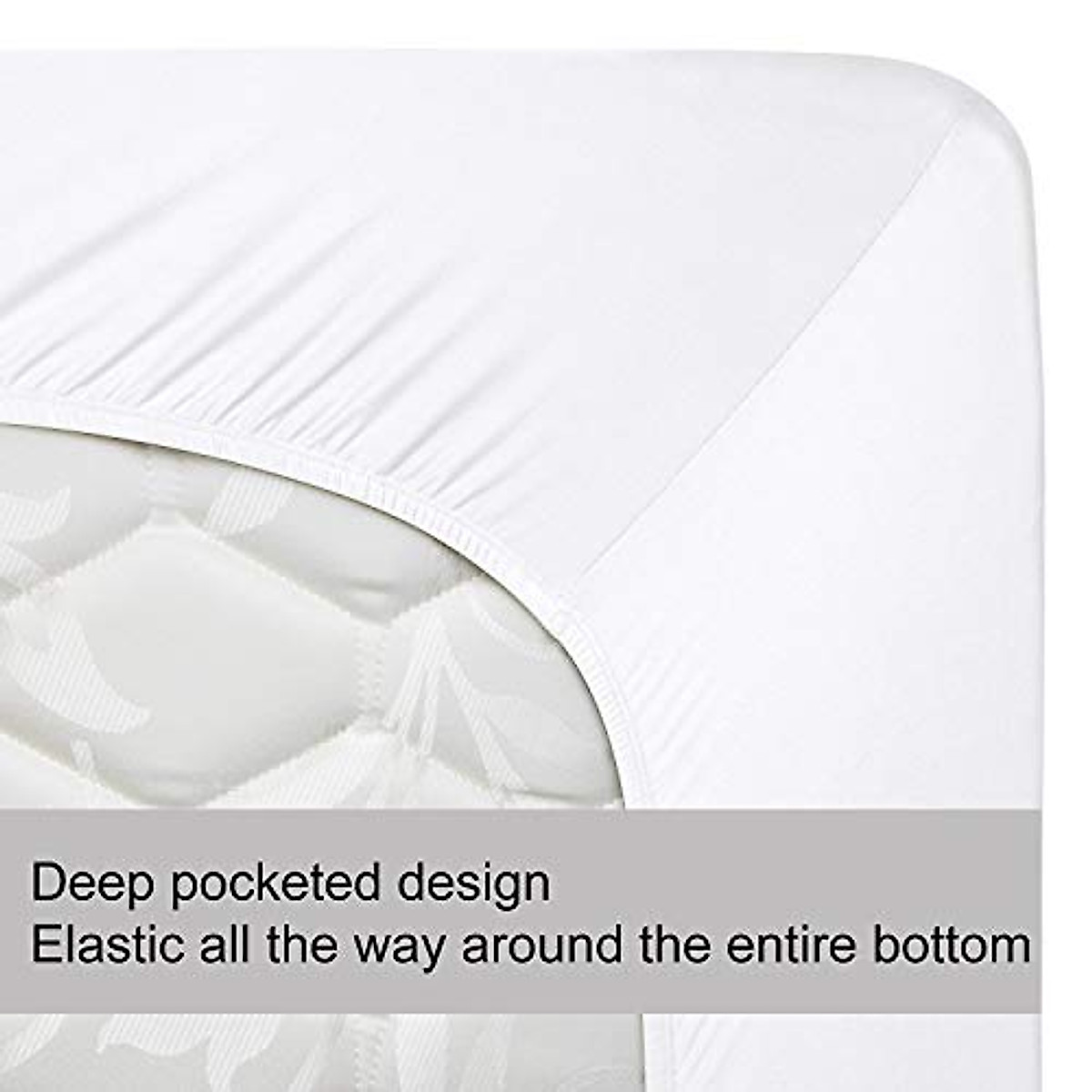 Soft Stretch Queen Size Fitted Sheet Only - Jersey Knit, Cozy T-Shirt Like & 4-Way Stretchy Snug Fit & Stay in Place, No More Slipping Off for Mattress (Deep: 5"-16") - White, Queen