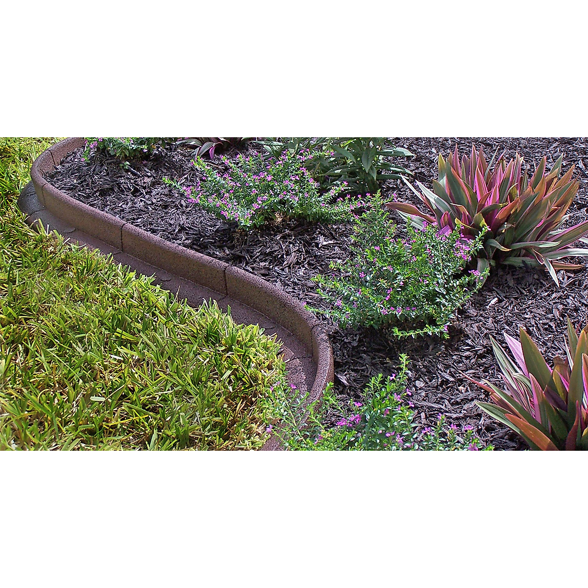 EcoBorder Brown Recycled Rubber 4ft Lawn Edging (6pc Box)