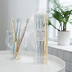 Artibetter Toothbrush Soft Bristle Clear Plastic Crystal Handle Small Head Toothbrush Travel Portable, 8pcs
