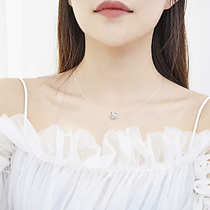 Starain 8 Pcs Fishing Line Necklace for Women Single Moon Star Cubic Zircon Pendant Choker Necklace Set