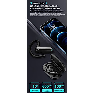 RISTARWH Wireless Earbuds,Bluetooth 5.2 Headphones Sport Wireless HiFi Stereo Earphones Non-in-Ear Noise Cancelling Headset for Business/Driving/Office