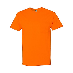 Fruit of the Loom 100% Heavy Cotton HD Pocket T-Shirt, Large, SAFETY ORANGE