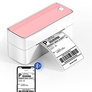 Bluetooth Wireless Thermal Shipping Label-Printer - 4x6 Label Printer for Shipping Packages & Small Business, Pink Label Printers Support with iPad iPhone and Android, Work for Amazon Etsy USPS UPS