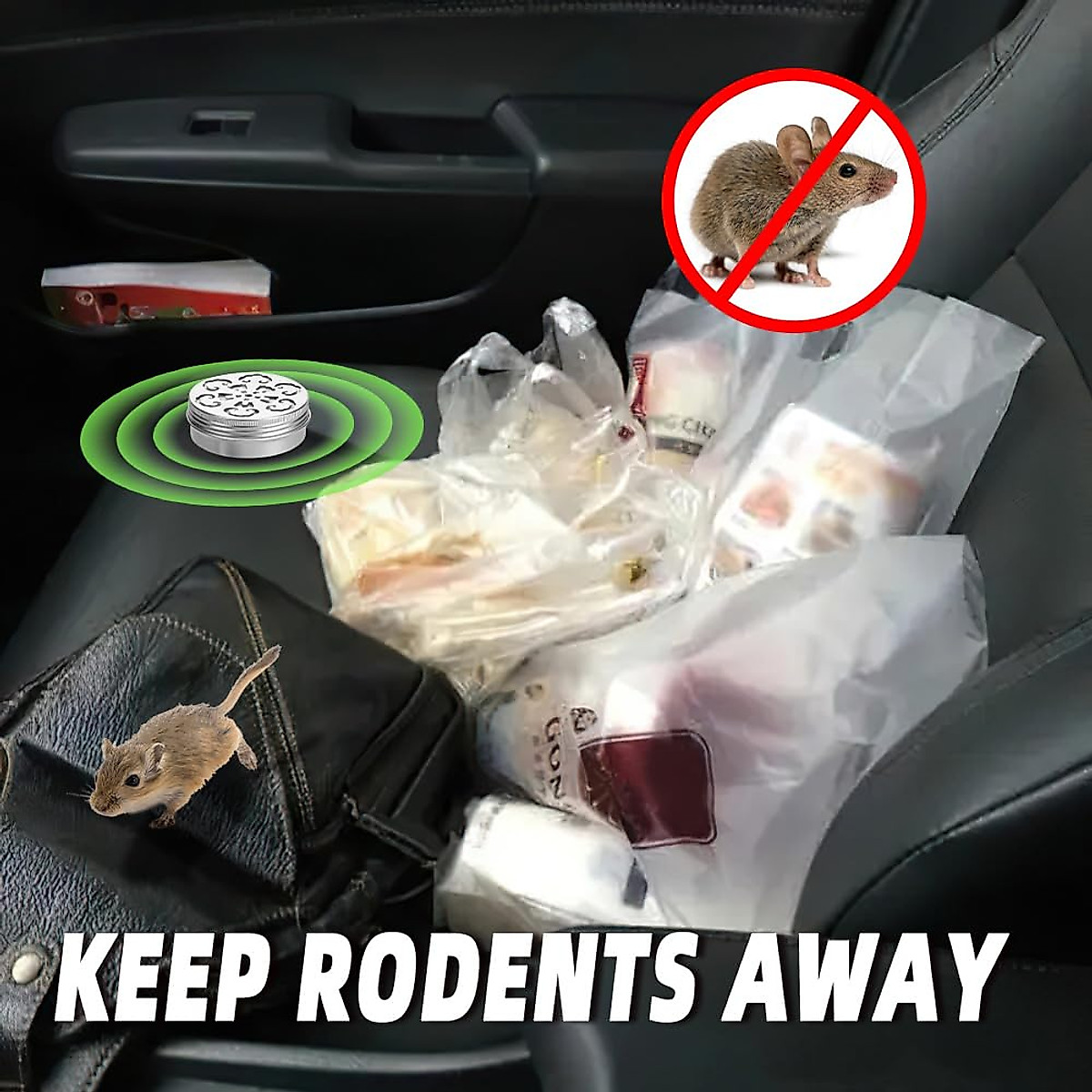 NJKPUYT Rodent Repellent for Car Engines, Under Hood Rodent Repellent, Rat Repellent for Car,Peppermint Oil to Repel Mice and Rats, Mouse Repellents Outdoor, Keeps Mice Away, Rat Deterrent Indoor-2P