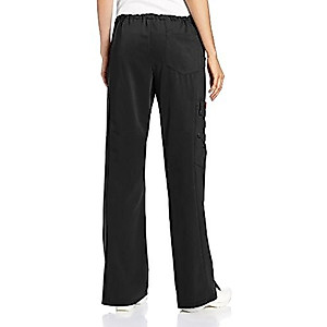 Xtreme Stretch Scrubs for Women, Drawstring Flare Leg Cargo Pant 82011, XL, Black