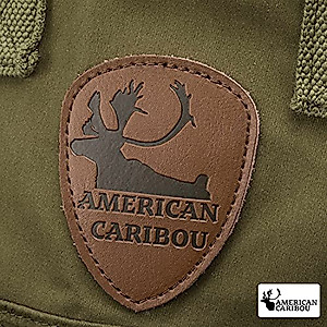 American Caribou Classic Backpack for Everyday Use Casual Style Lightweight Cloth Canvas School Bag College Travel Work Daypack Handbag Purse Durable Multifunctional Laptop - Army Green