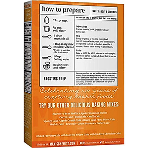 Manischewitz Extra Moist Yellow Cake Mix with Frosting 14oz (2 Pack), Kosher for Passover, Baking Pan Included!