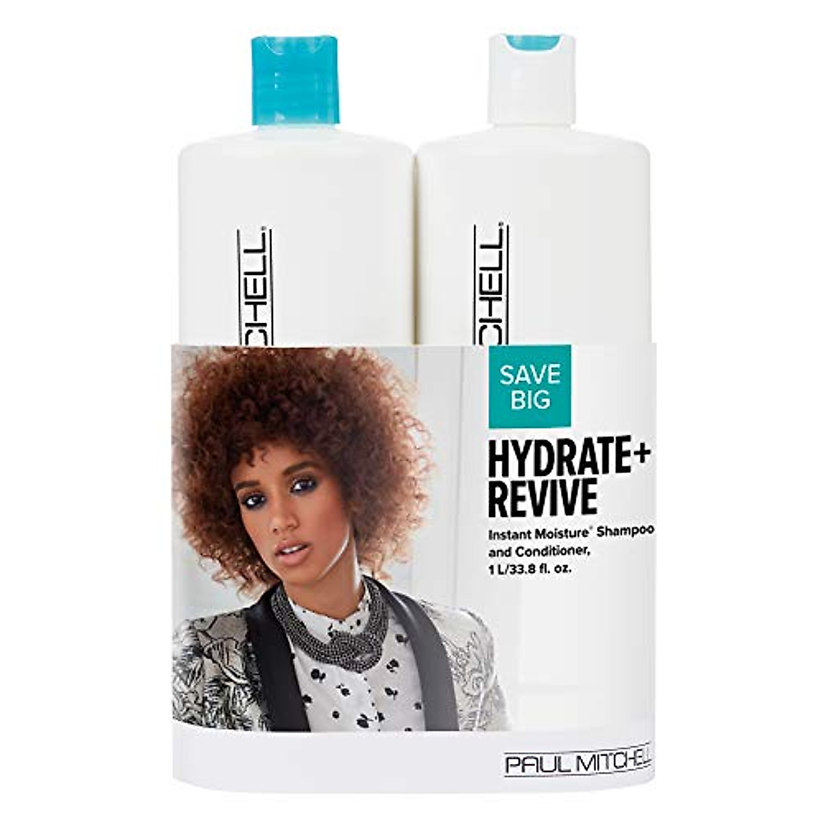 Paul Mitchell Hydrate + Revive Instant Moisture Liter Duo, 33.8 Fl Oz (Pack of 2)