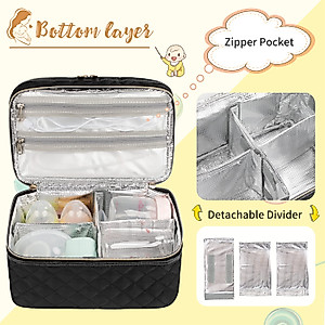 Breast Pump Bag Compatible with Wearable Breast Pump, Ethereal Carrying Case and Waterproof Pump Parts Pad, Black