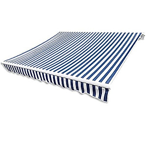 vidaXL Awning Top Canvas Blue&White 9' 10" x8' 2" Sunshade Patio Garden Canopy