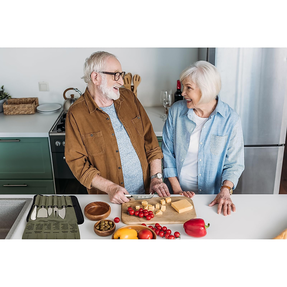 6-Piece Cheese Knife Set, Stainless Steel Cheese Knives for Charcuterie Board for Hard Medium Soft Cheese, Professional Metal Cheese Cutting Knife Cheese Board Accessories with Case Gift Set