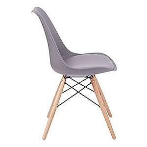 OSP Home Furnishings Allen Dining Chair with Natural Wood Legs, Grey