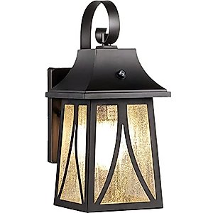 CLOUDY BAY 120V Outdoor Wall Lantern with Dusk to Dawn Photocell,Exterior Porch Light,House Wall Light,Includes LED Filament Bulb,Oil Rubbed Bronze