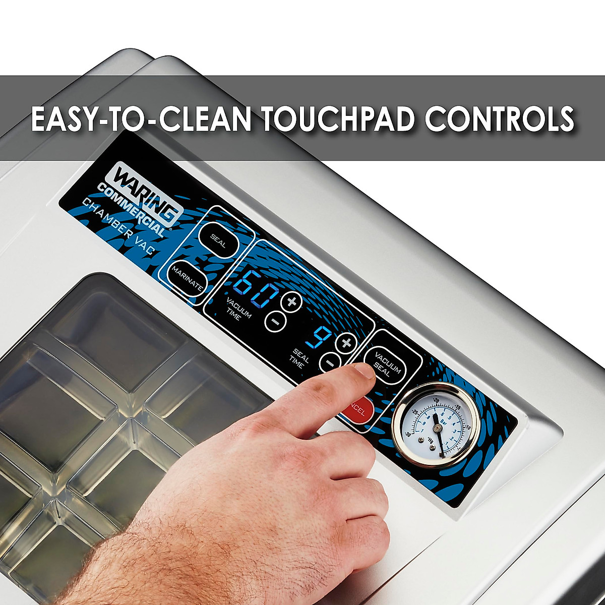 Waring Commercial WCV300 Vacuum Sealer, Silver 2 Gallon Bag Capacity