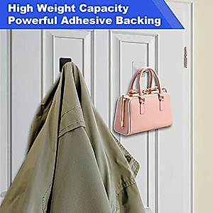 Visen 9 Pack Adhesive Hooks,Bath Towel Hooks Brushed Nickel,Adhesive Wall Hooks Waterproof Stainless Steel Hooks,Heavy Duty Coat Hooks Towel Hooks Stick on Bathroom or Kitchen