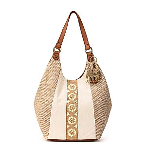 Sakroots Roma Straw Shopper Tobacco Batik World Tobacco Batik World