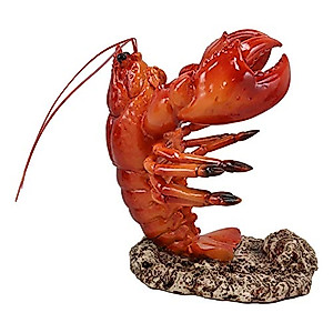 Ebros Nautical Coastal Dancing Red Lobster Drunken Cajun Creole Delight Wine Bottle Holder Caddy Figurine Home Kitchen Dining Party Hosting Decor Sea Life Marine Shell Seafood Shrimping Fishing Statue