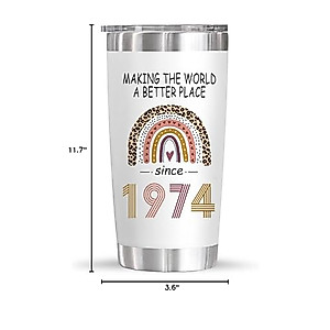 AYERMOYO 50th Birthday Gifts for Her,50th Birthday Gifts for Women,50th Birthday Gifts,50 Year Old Gifts for Women for FriendMomSister-1974 Tumblers