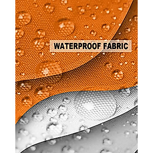 Pack of 2 Decorative Pillow Covers Outdoor Indoor Throw Pillow Cases Ombre Abstract Orange and Grey Geometric Waterproof Covers for Couch Garden Patio Pillows 16x16 inch