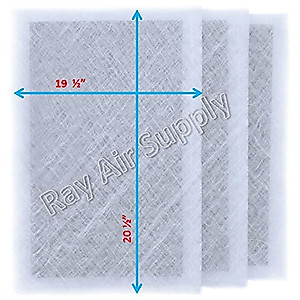 RAYAIR SUPPLY 22x22 Dynamic Air Cleaner Replacement Filter Pads 22 x 22 Refills (3 Pack) White