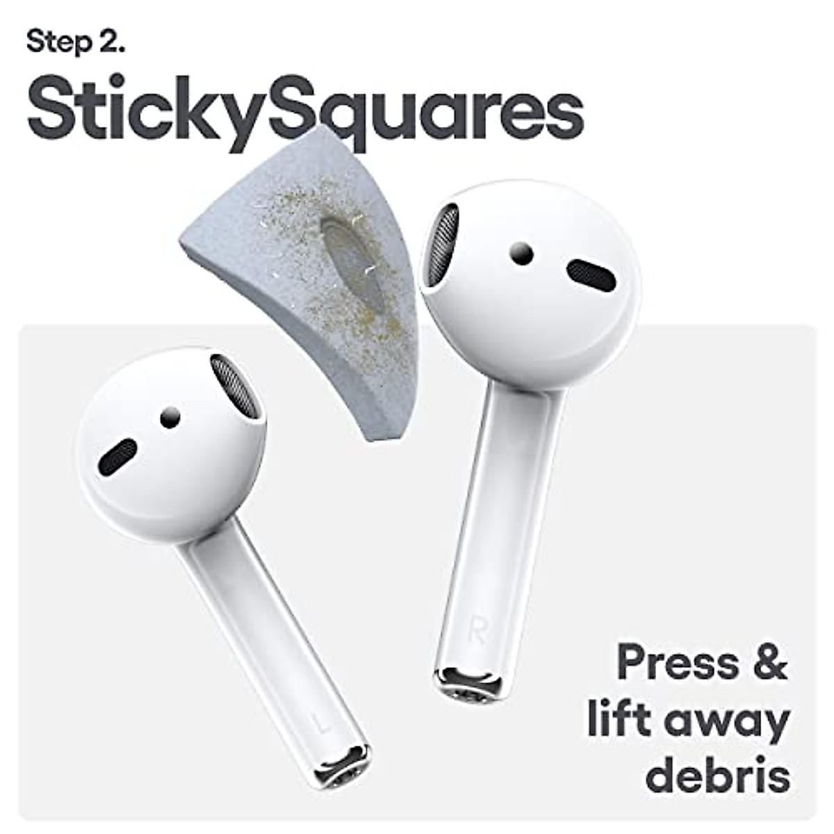 KeyBudz Air Care AirPods Cleaning Kit Accessories Set - Safely Sanitize, Clean and Maintain Your AirPods, AirPods Pro and Other Earphones - Includes Sticky Squares Putty Gunk Remover