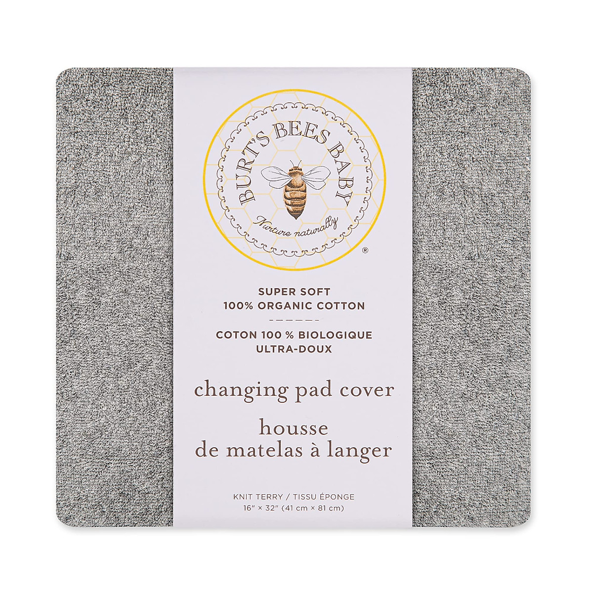 Burt's Bees Baby - Changing Pad Cover, 100% Organic Cotton Changing Pad Liner for Standard 16" x 32" Baby Changing Mats